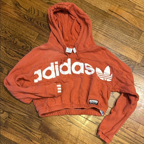 adidas | Tops | Adidas Rust Hoodie With White Logo | Poshmark
